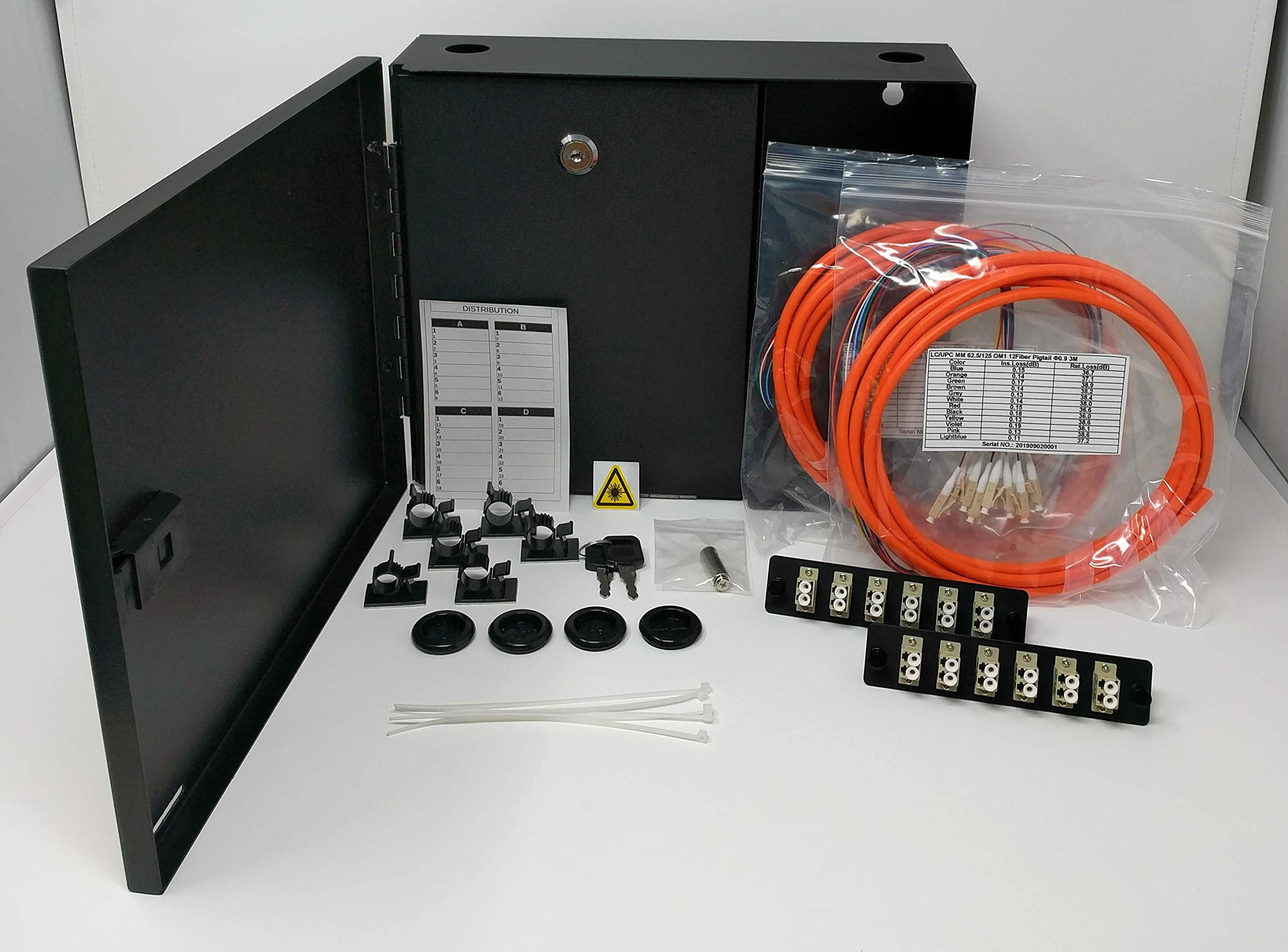 Ultra Spec Cables 2 LGX Panel Lockable Wall Mount Fiber Enclosure Kit ...