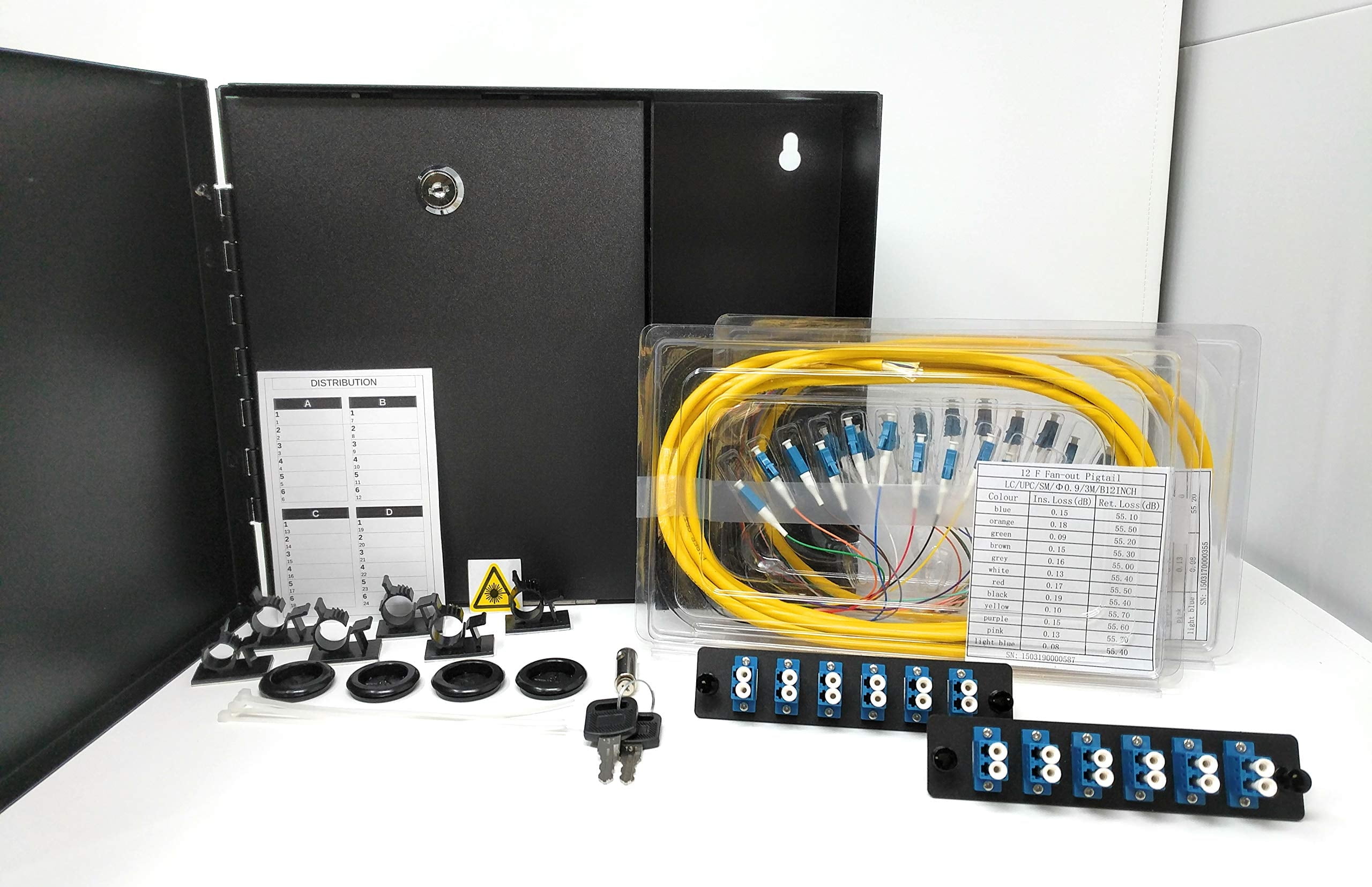 Ultra Spec Cables 2 LGX Panel Lockable Wall Mount Fiber Enclosure Kit ...