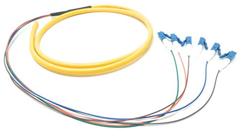 Ultra Spec Cables 6 Strand Singlemode 9/125 LC-UPC Fiber Pigtail, 1 ...