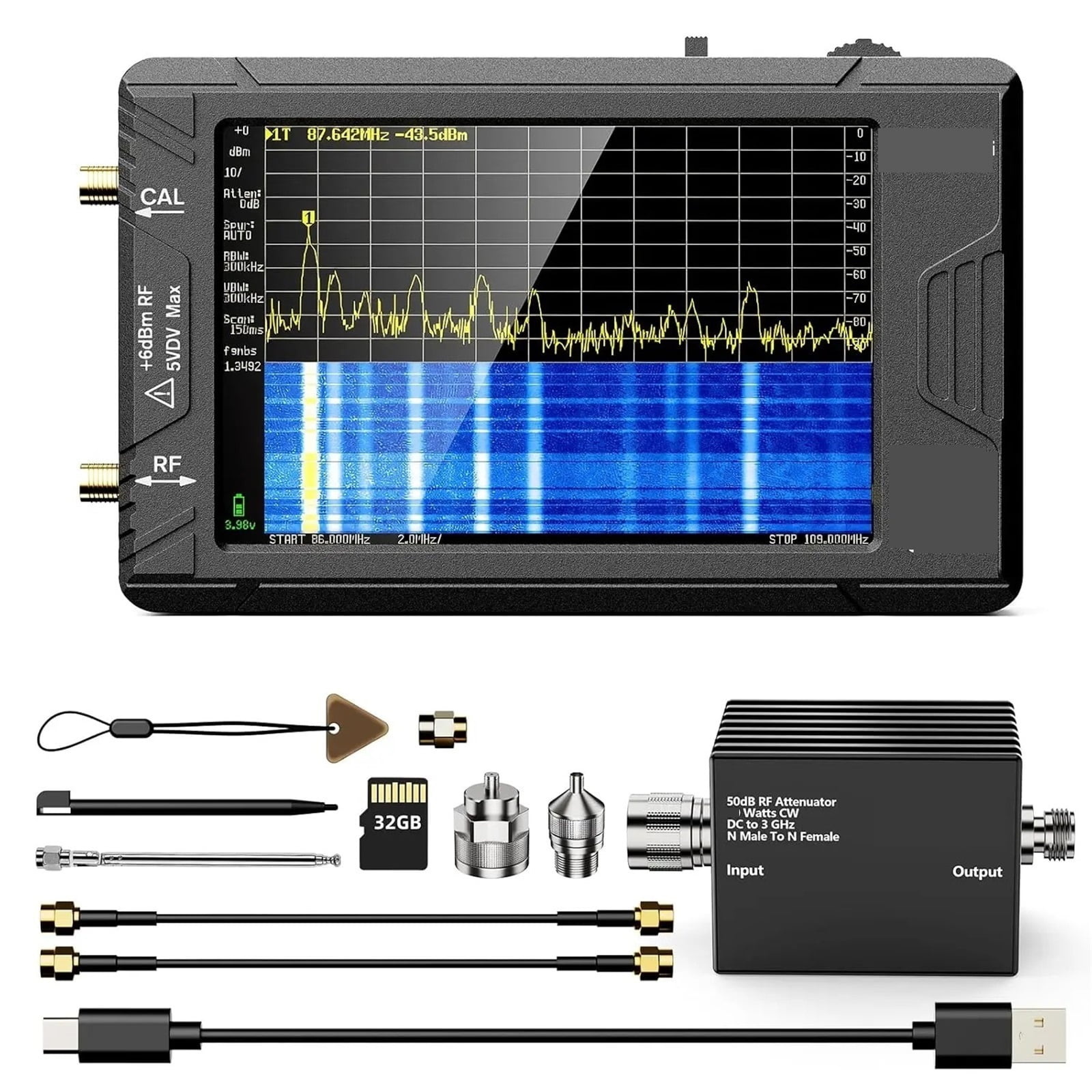Ultra Spectrum Analyzer 4.0" 100kHz To 5.3GHz Tiny Frequency Analyzer 2 ...