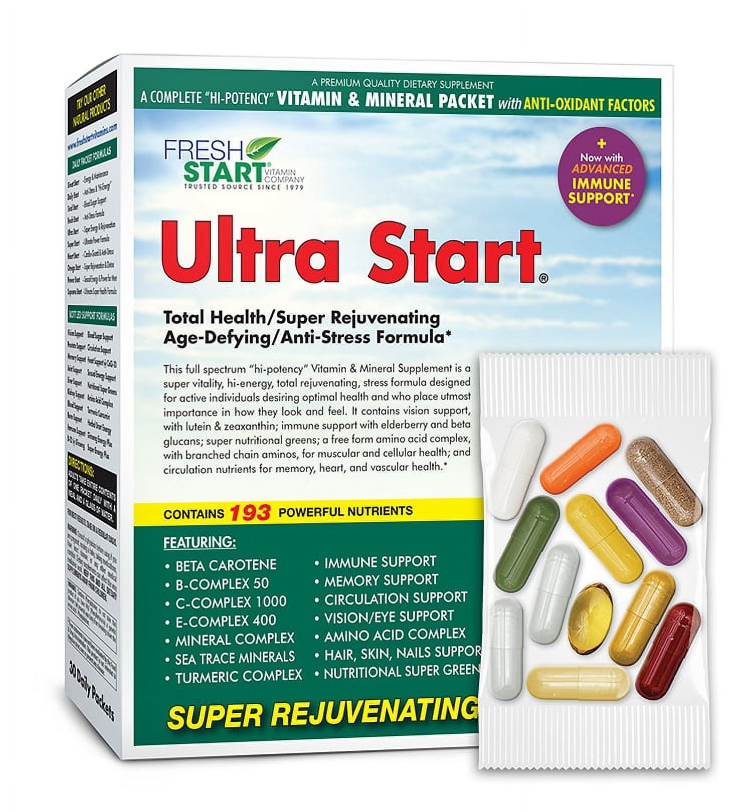 Ultra Start Multivitamin Active Plus - Daily Pack for Energy, Immune ...