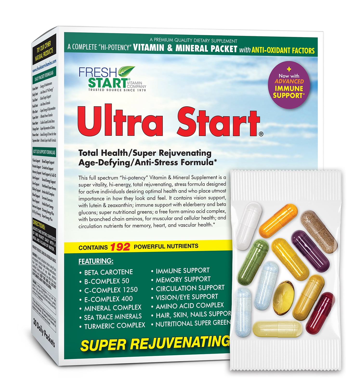 Ultra Start Multivitamin Active Plus - Daily Pack for Energy, Immune ...