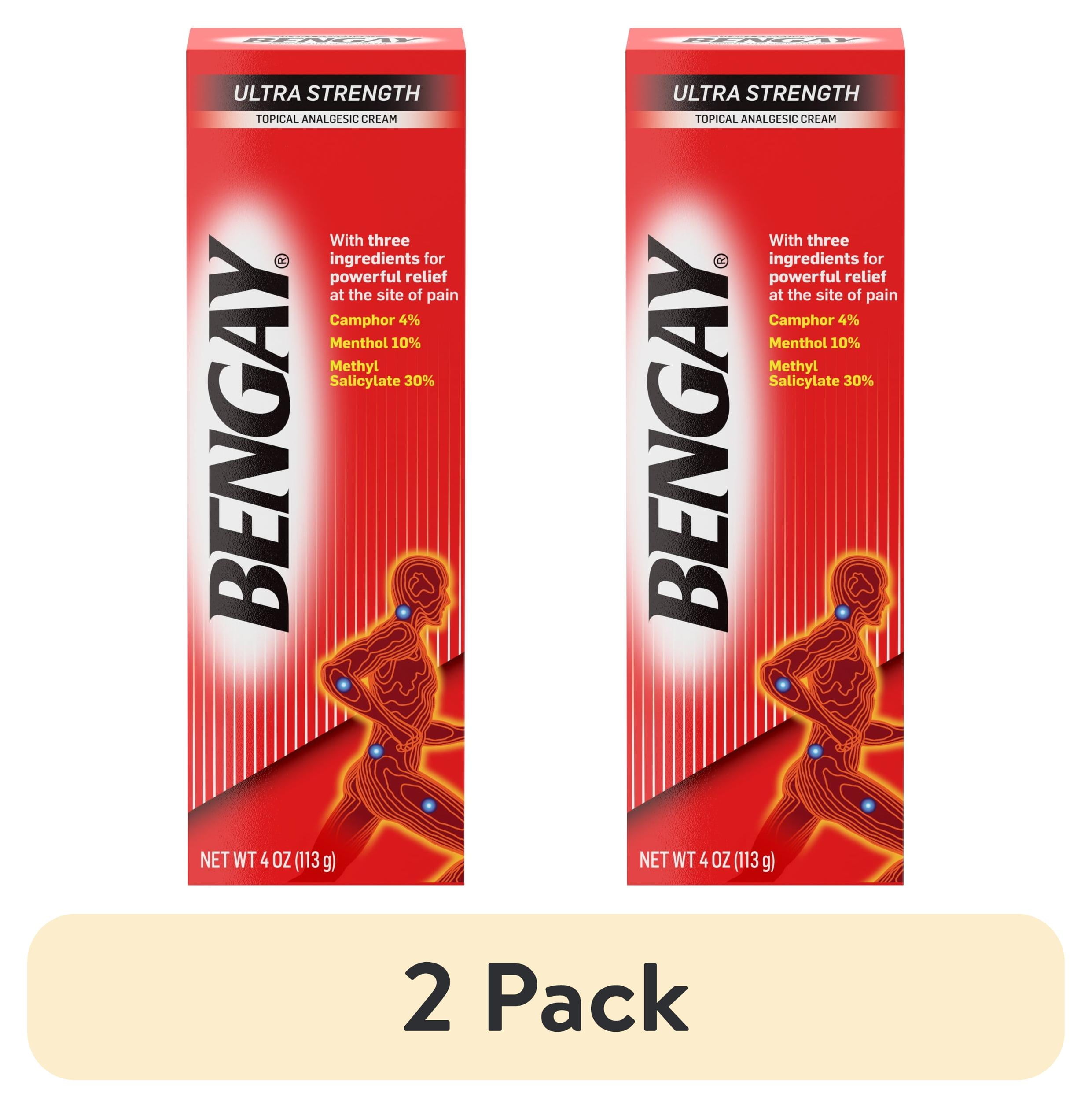 (2 pack) Ultra Strength Bengay Non-Greasy Topical Pain Relief Cream, 4 ...