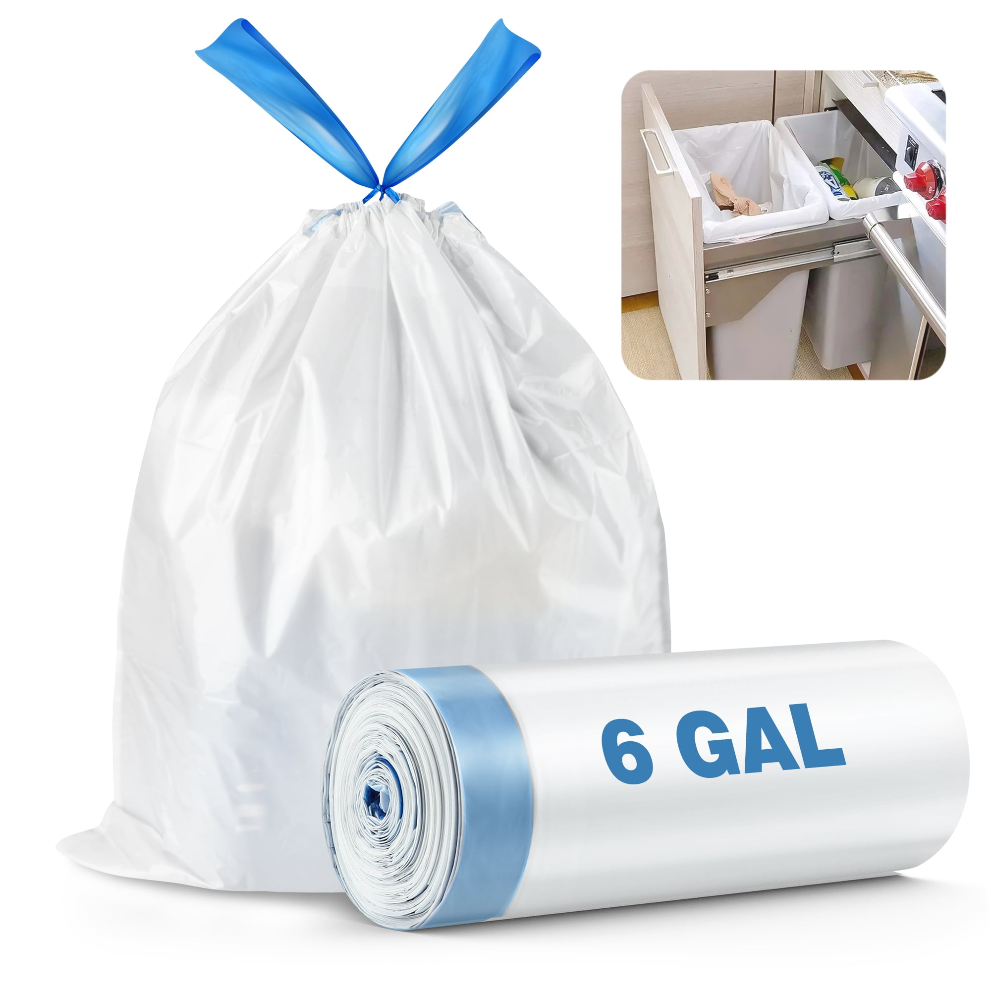 Ultra Strong Household Barbage Bags,60CM X 70CM,40 Count(White ...