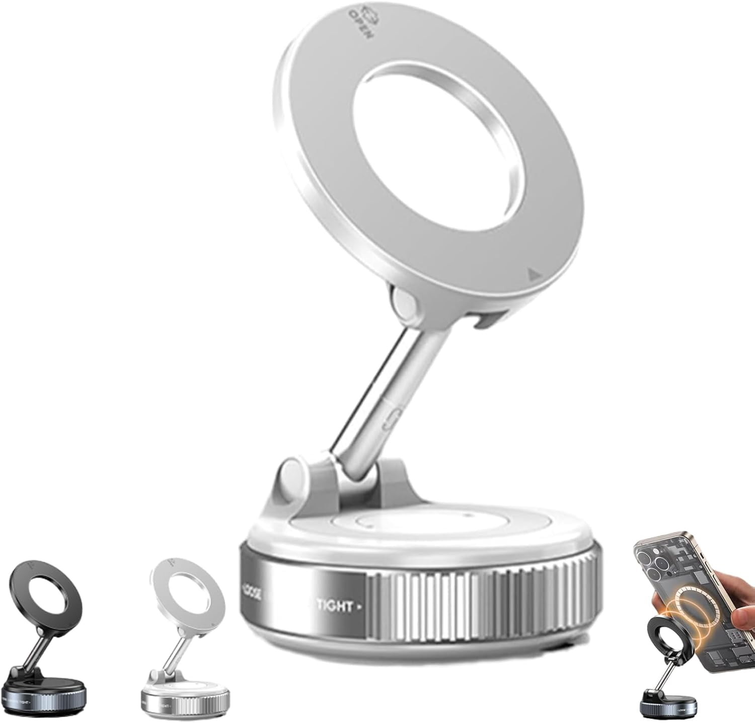 Ultra Strong N52 Magnetic Phone Holder, Vacuum Magnetic Phone Stand ...