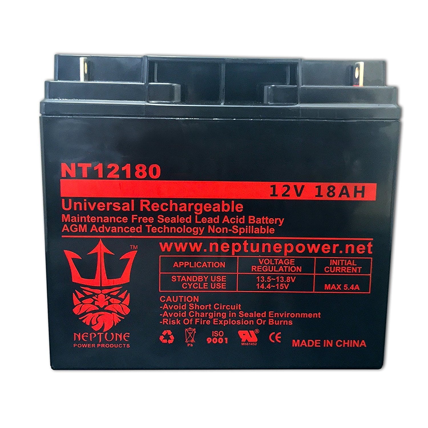 Ultra Tech IM-12180 12V 18Ah SLA Replacement Lawn Mower Battery by ...