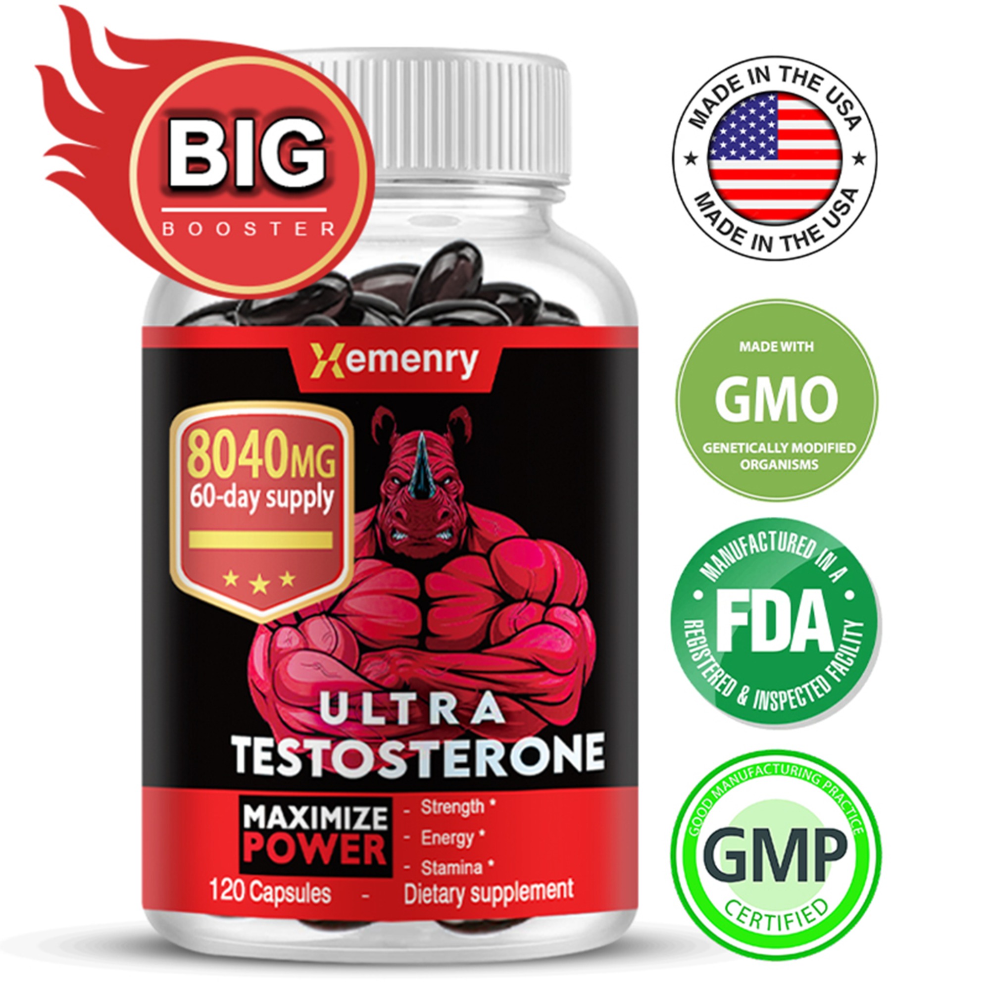 Ultra Testosterone - Booster Muscle Mass, Enhance Energy - with ...