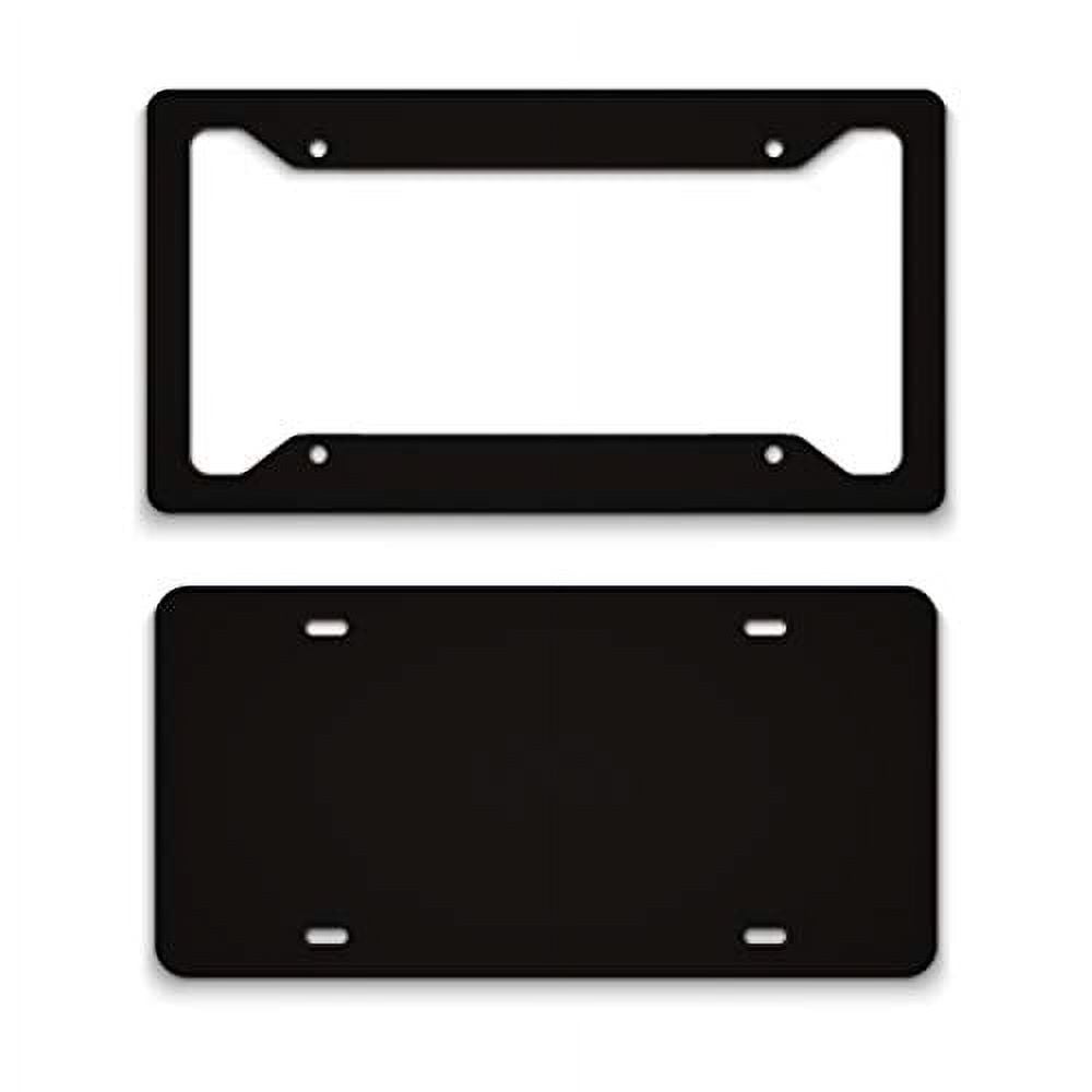 Ultra Thick Blank Black Aluminum Composite Metal License Plate Frame ...