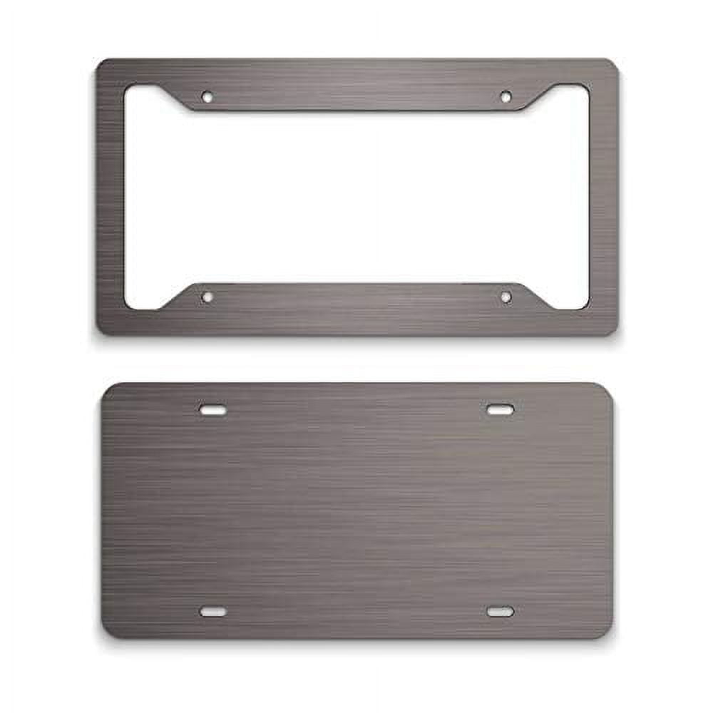 Ultra Thick Blank Brushed Aluminum Composite Metal License Plate Frame ...
