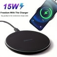 Ultra-Thin 15W Fast Wireless Charging Pad with LED Light, Portable ...