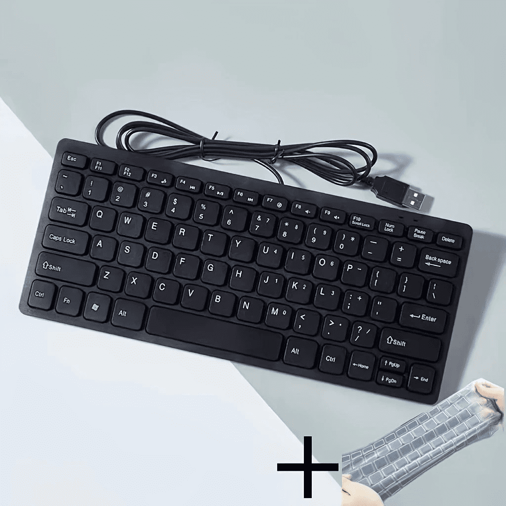 Ultra-Thin 78-Key USB Wired Mini Keyboard with Media Hotkeys for ...