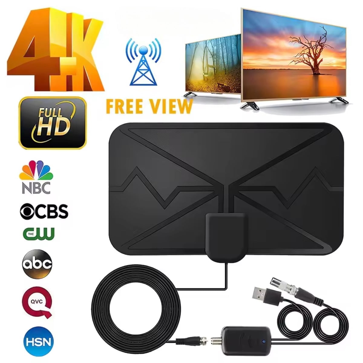 Ultra-Thin HD Digital TV Antennas for Smart TV Local Channels with ...
