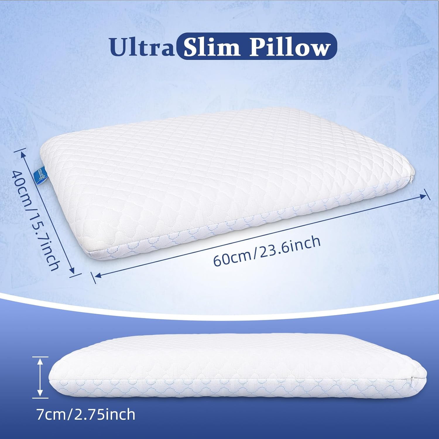 Ultra Thin Cooling Memory Foam Pillow Set of 2 - Walmart.com