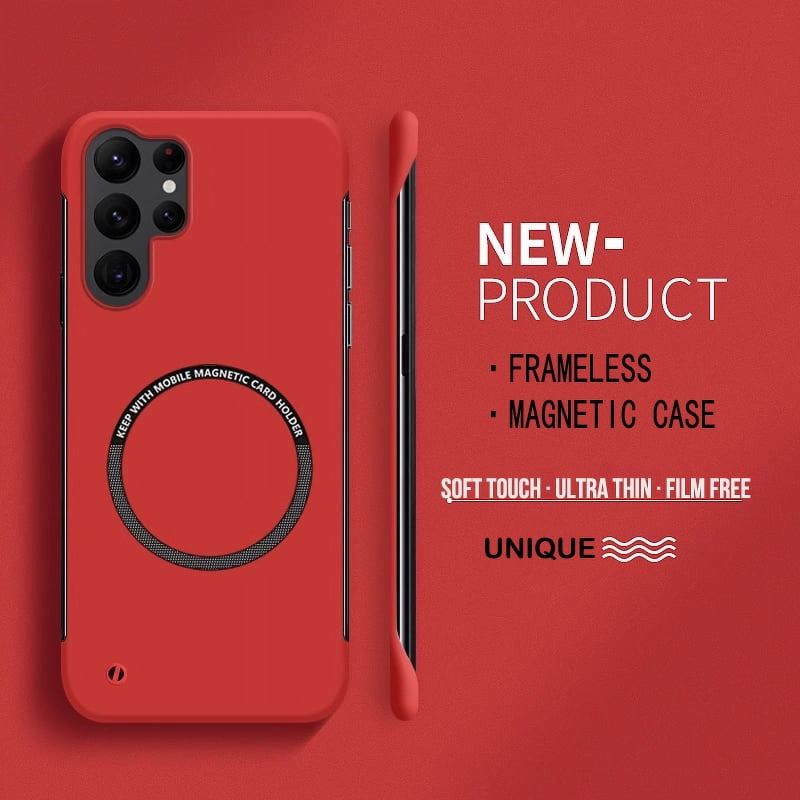 Ultra Thin Hard PC Magnetic Frameless Phone Case For Magsafe Samsung Galaxy S24 S23 S22 S21 S20 ...