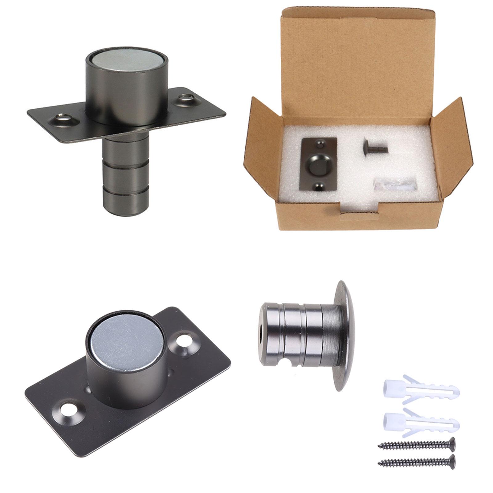 Ultra Thin Invisible Stainless Steel Black Door Stop Magnetic Floor ...