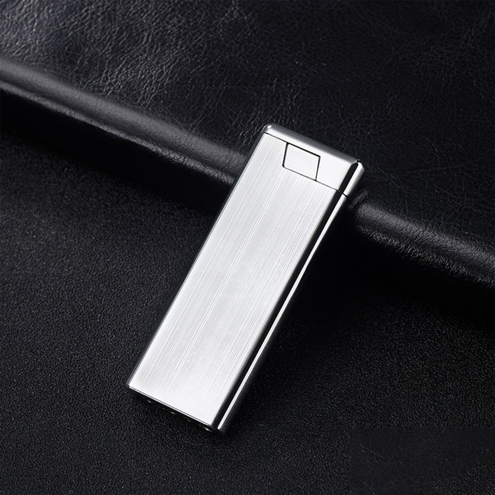 Ultra-Thin Metal Windproof Lighter - Refillable Butane Lighter with ...