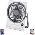 Ultra Thin Mini USB Rechargeable Fan, Portable Card Fan with Digital ...