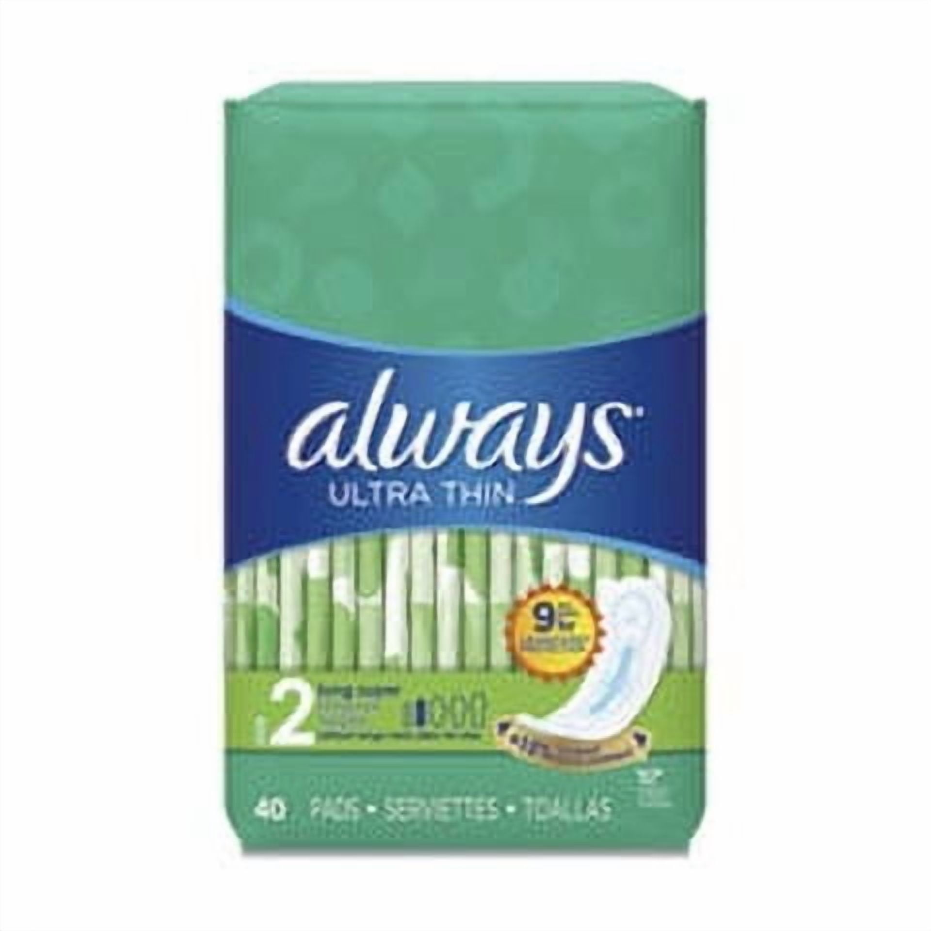 Ultra Thin Pads, Super Long 10 Hour, 40/Pack - Walmart.com