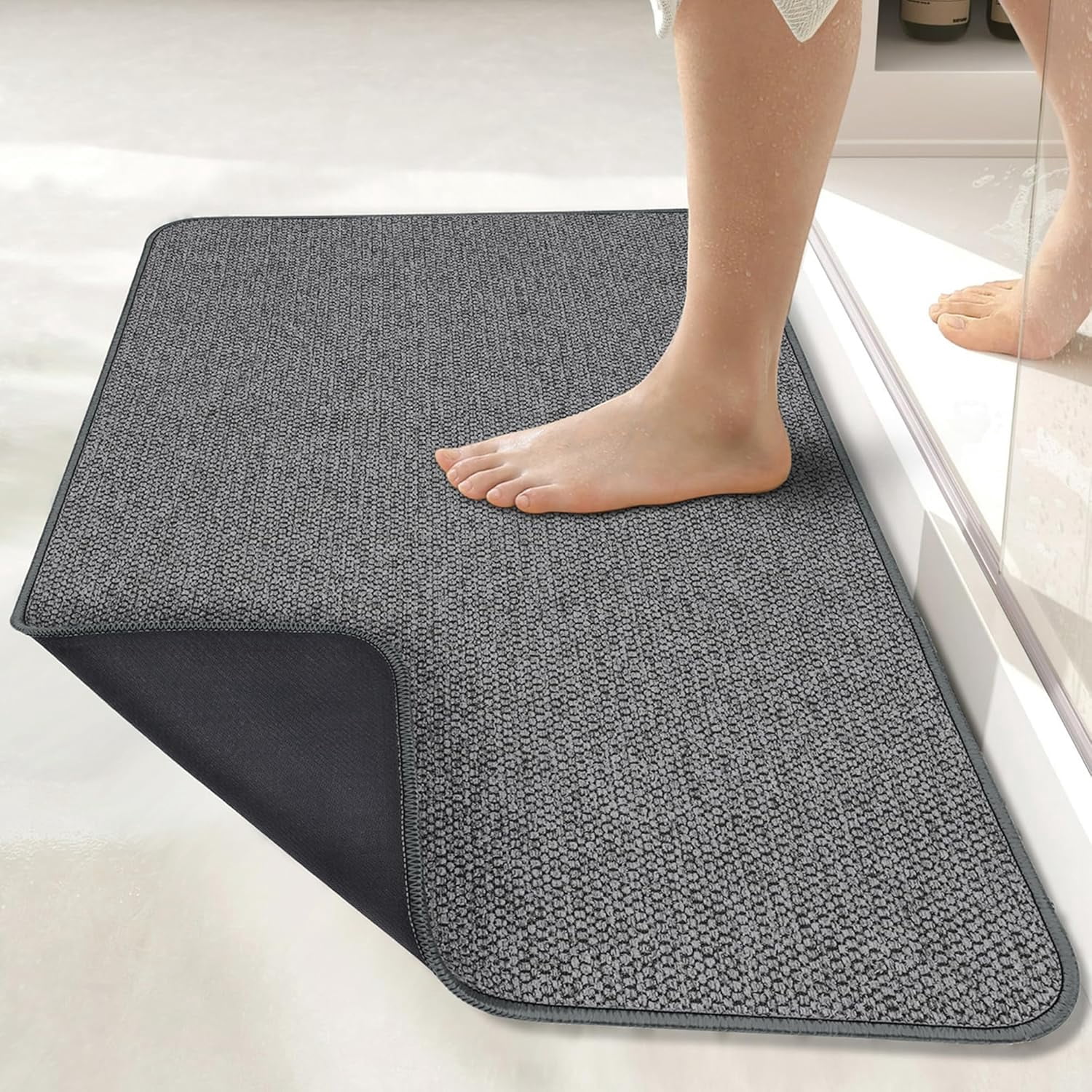 Ultra‑Thin Rubber Bath Mat, Non‑Slip Absorbent Quick‑Dry Machine ...