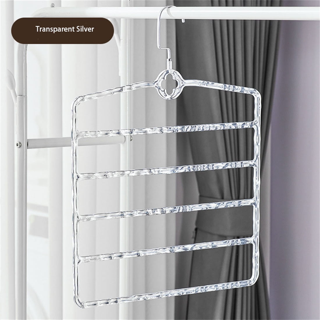 Ultra-Thin Space Saving Trouser Rack,Jean Hanger, 5 Tier Pants ...