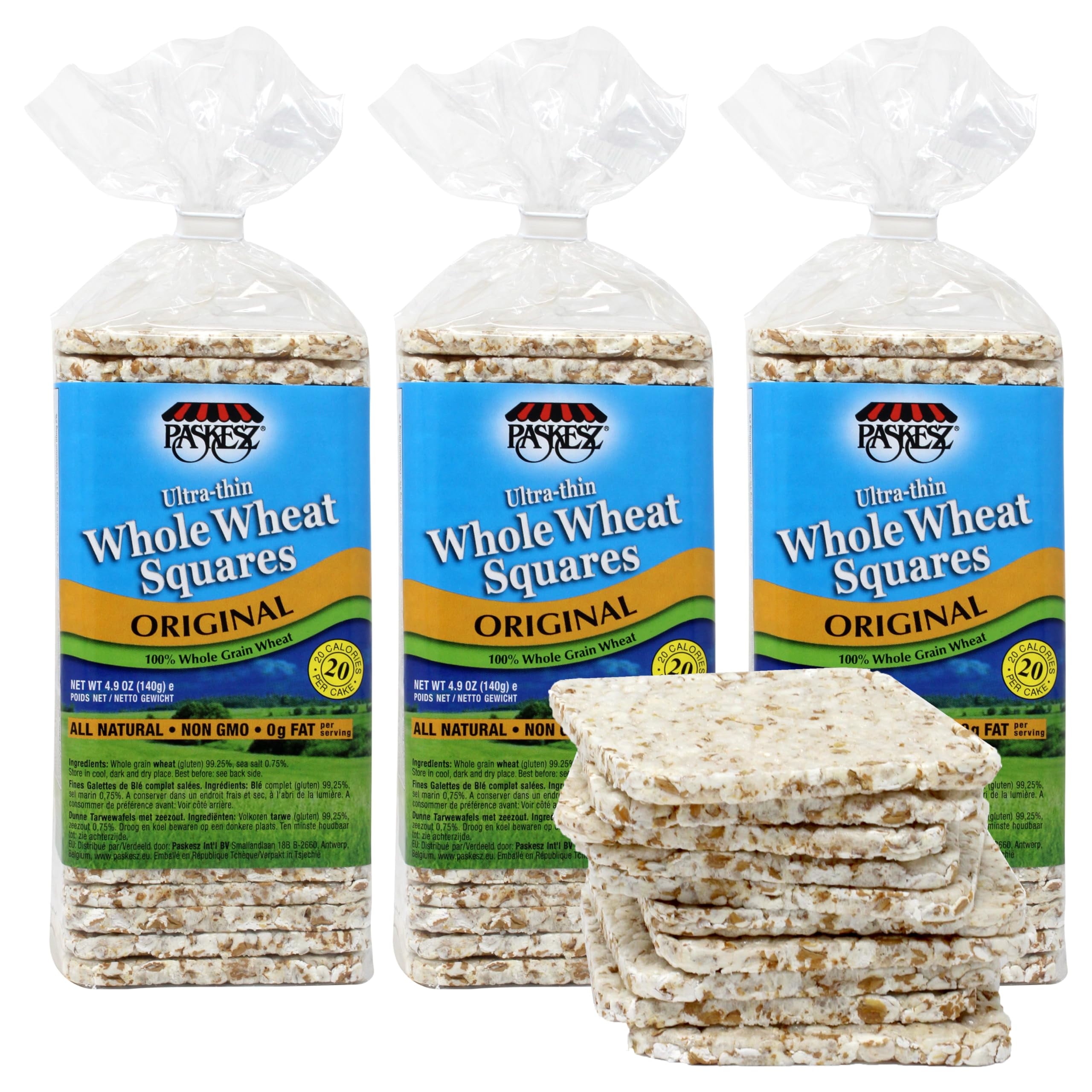 Ultra Thin Whole Grain IRF13 Whole Wheat Squares Salted - Fat Free, Non ...