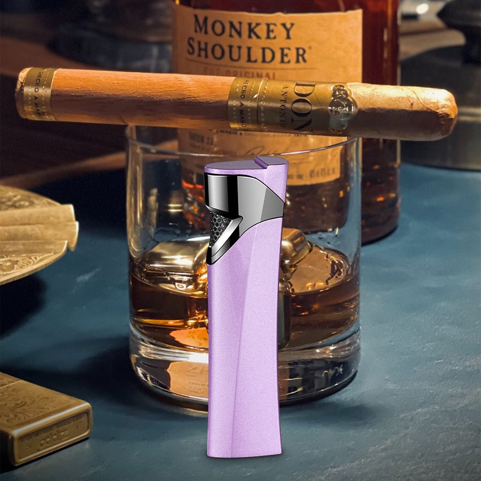 Ultra-Thin Windproof Butane Lighter - Refillable Metal Torch, Pocket ...