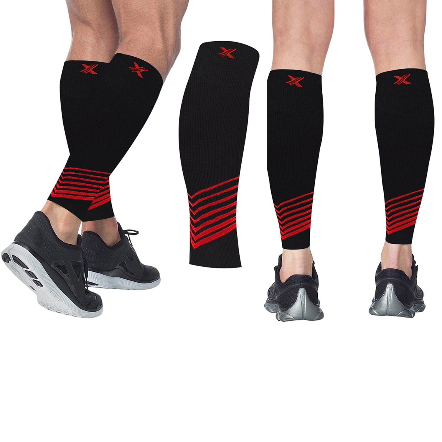Ultra V-Striped Design Calf Support Recovery Compression Sleeves (1 ...