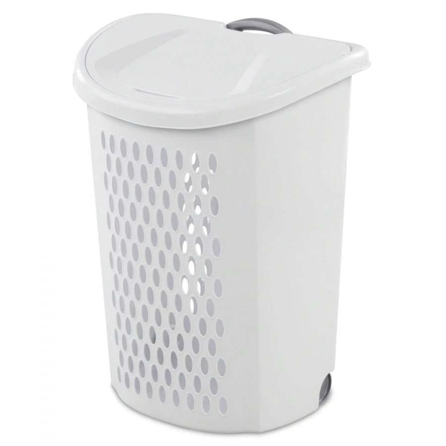Ultra Wheeled Laundry Hamper with Lid, 2 Bushel, Plastic Large Hamper w ...