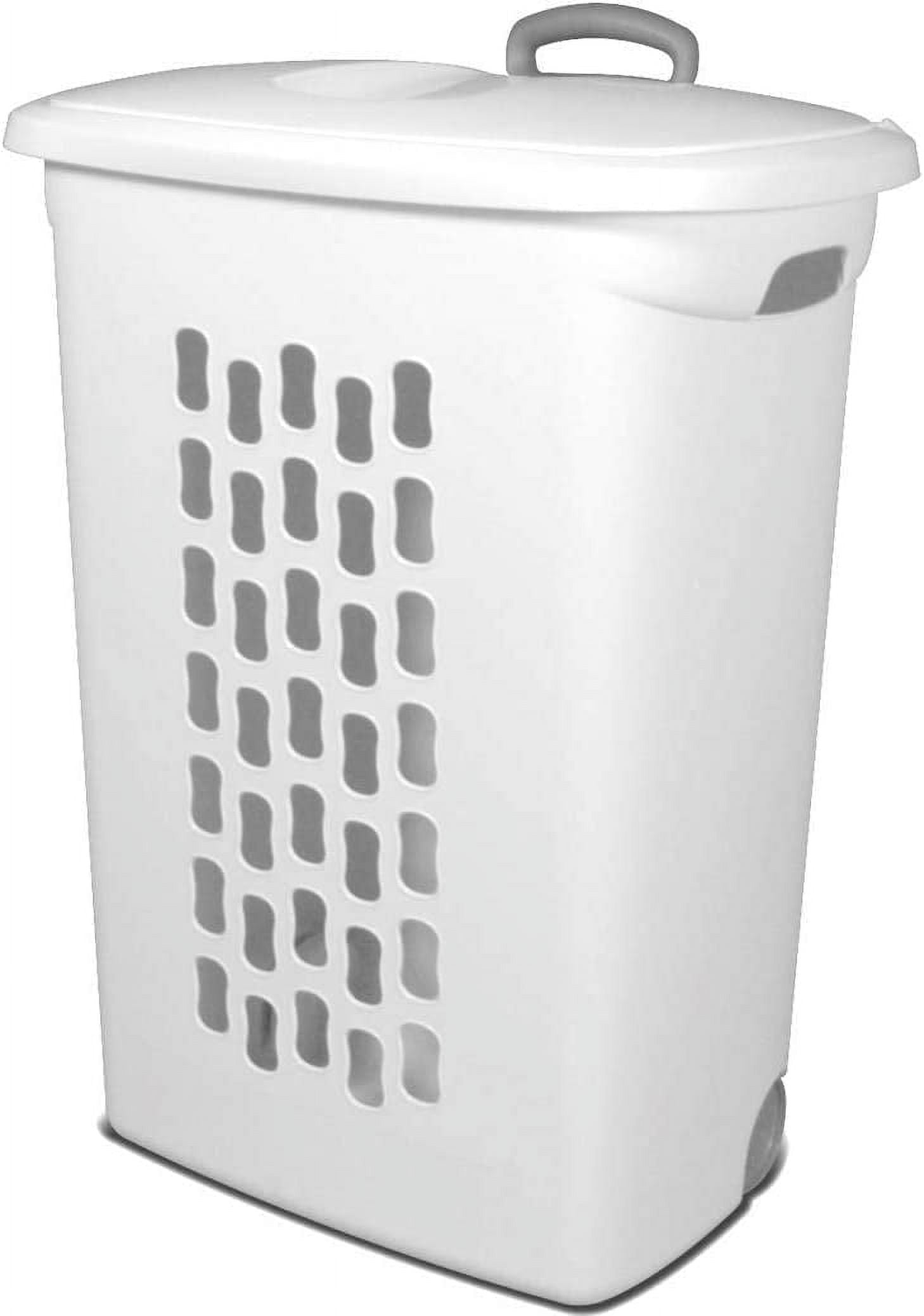 Ultra Wheeled Laundry Hamper with Lid, Handle and Wheels for Easy ...