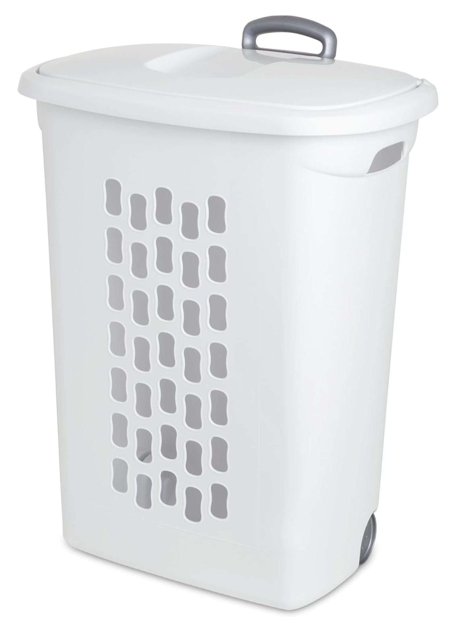 Ultra Wheeled Laundry Hamper with Lid, Handle and Wheels for Easy ...