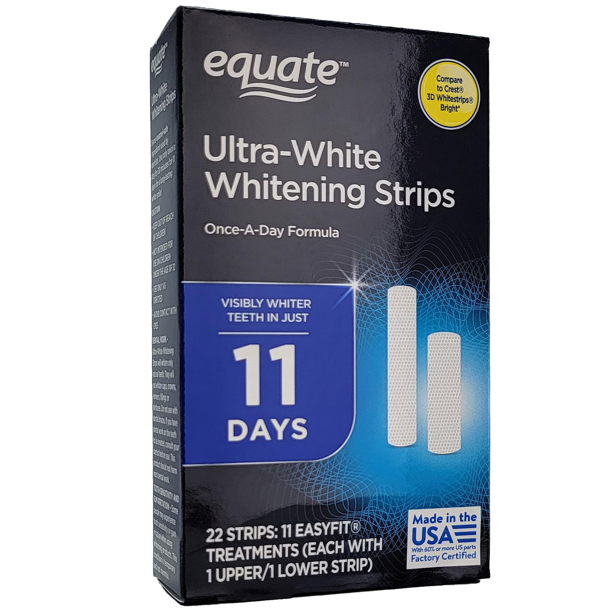 Ultra-White Teeth Whitening Strips MSF2 10 Easyfit Treatments (1 Upper ...