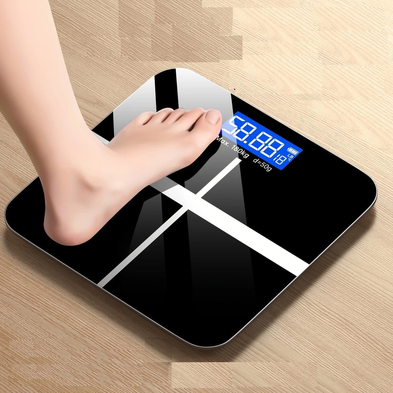 Ultra-Wide Precision Digital Scale – 396 lbs Capacity, LCD Display with ...