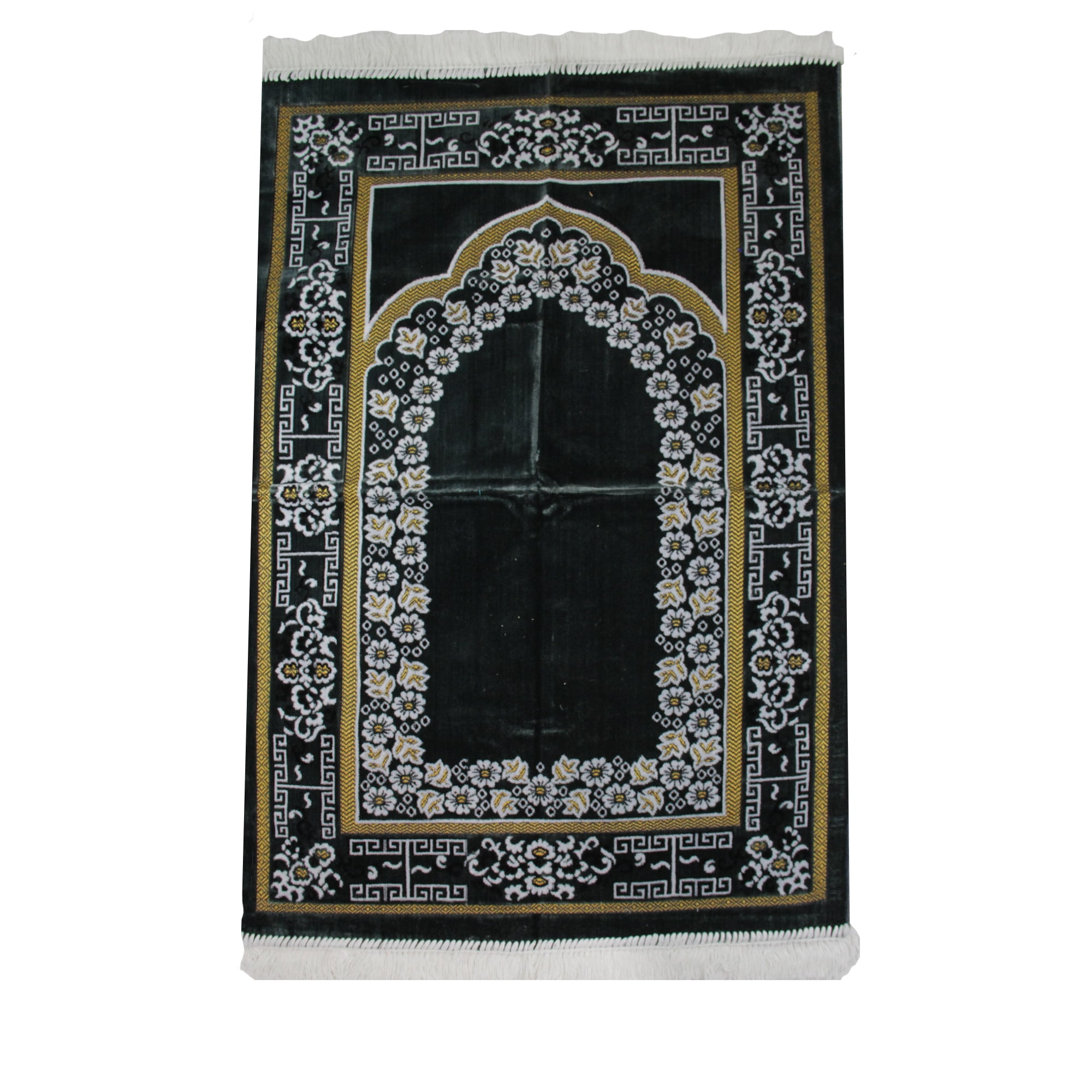 Ultra Wide Premium Gray and Gold Turkish Rug Prayer Mat Janamaz Sajada ...