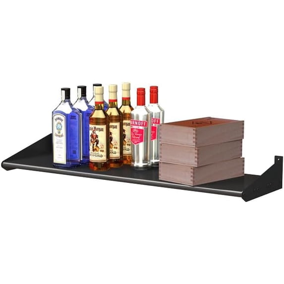 Ultra Wine Racks Showcase Shelf - Triple Deep Wine Display Shelf, Black ...