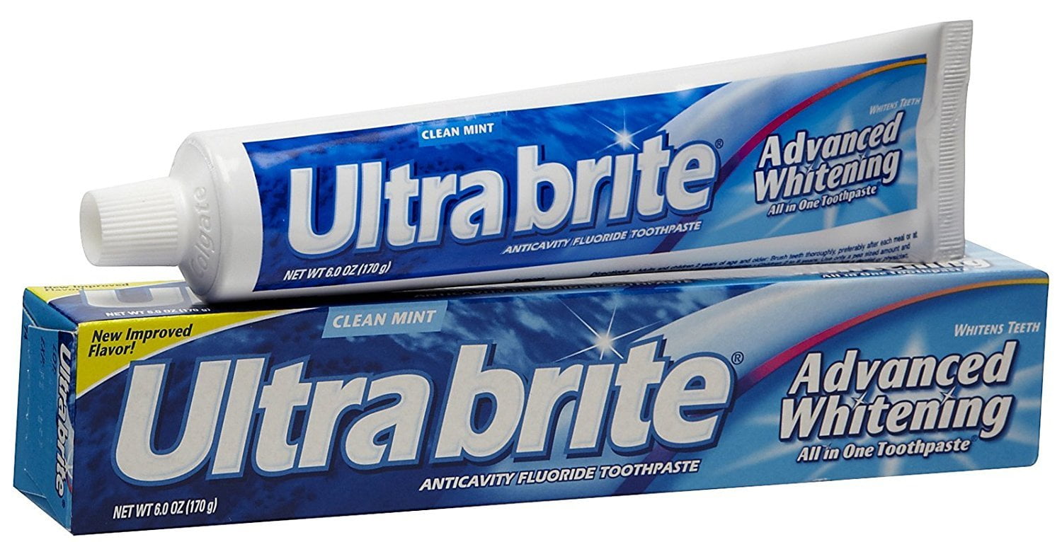 Ultra brite Advanced Whitening Toothpaste Clean Mint 6 oz (Pack of 12 ...