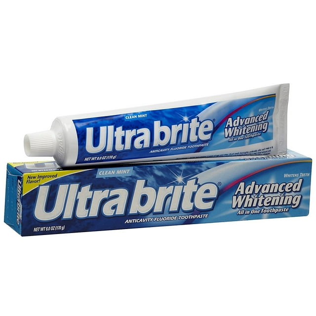 Ultra brite Advanced Whitening Toothpaste Clean Mint 6 oz (Pack of 12 ...
