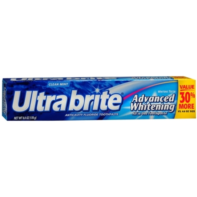 Ultra brite Advanced Whitening Toothpaste Clean Mint 6 oz (Pack of 2 ...
