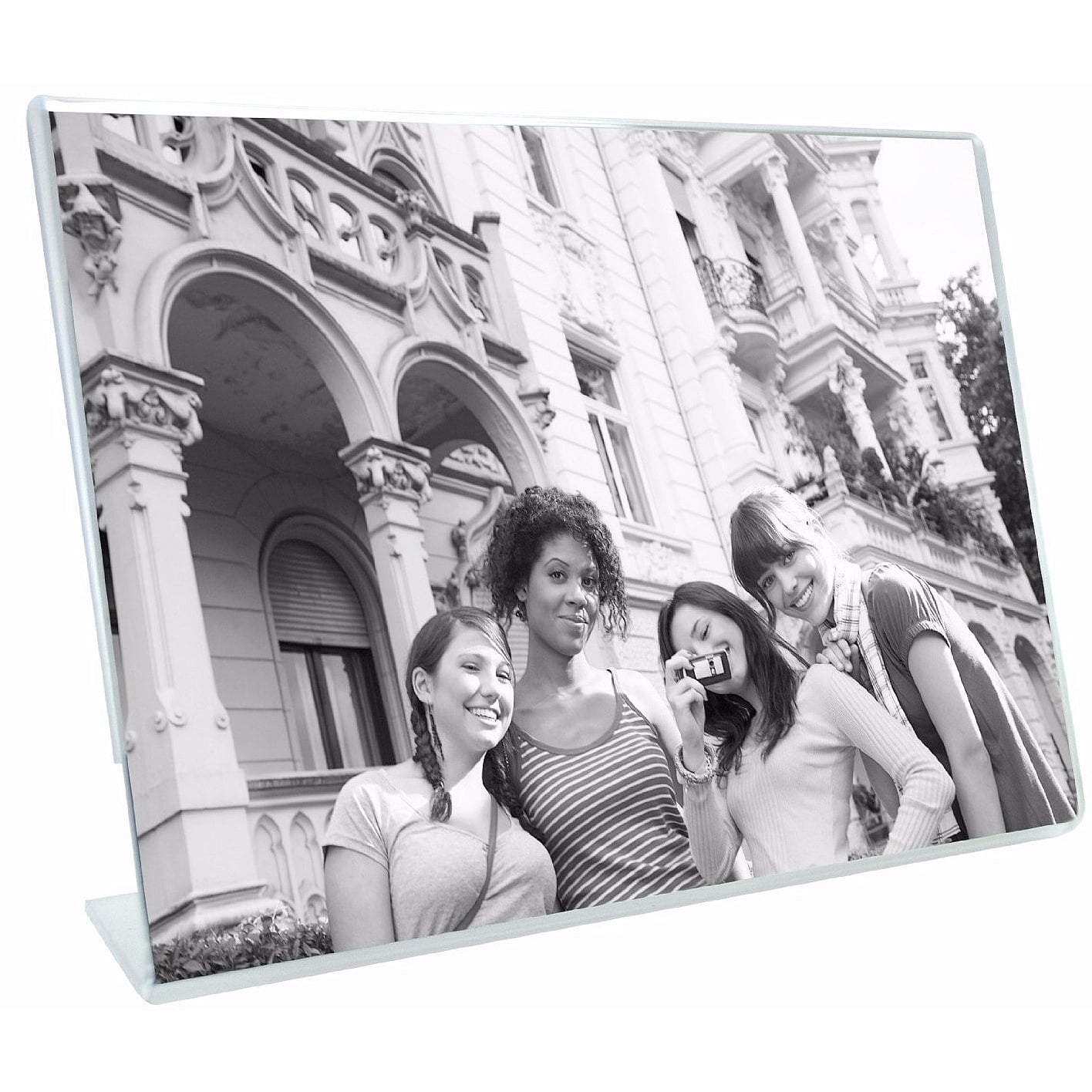 MCS 3.5x5 Small Plastic Photo Frame - Ultra-clear Acrylic, Bent L Easel ...