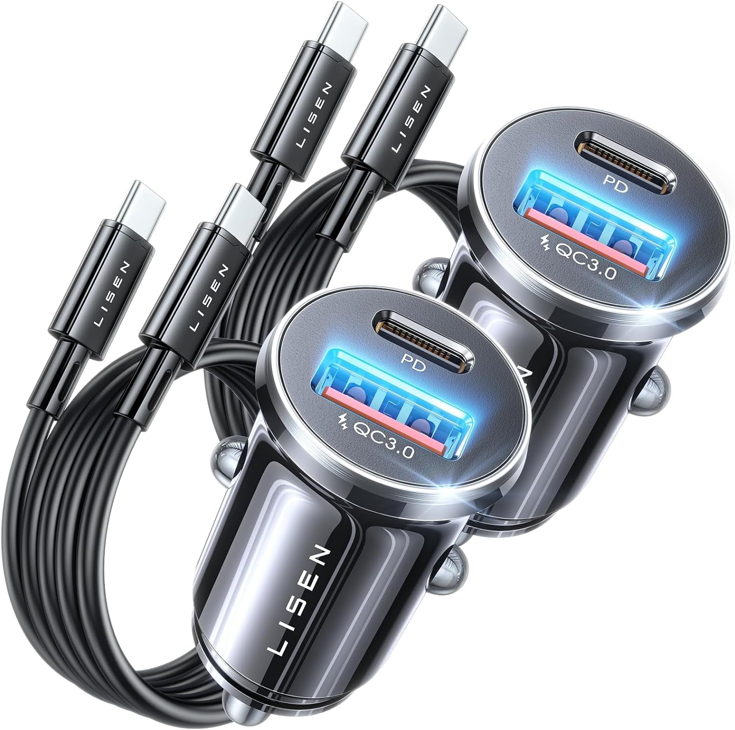 Ultra high speed iPhone 16 car charger USB C [99% alloy+turbo cable], 2 ...