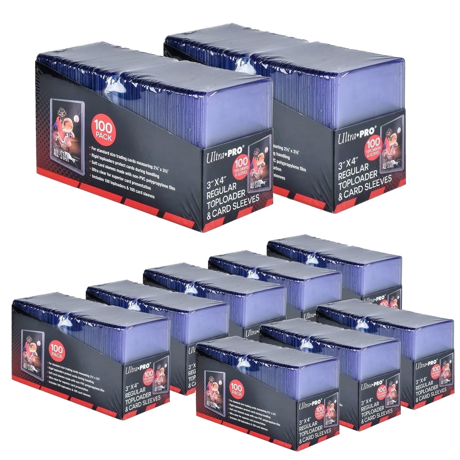 Ultra pro 1000ct Top Loader 3 "X4", Baseball card protector Hard ...