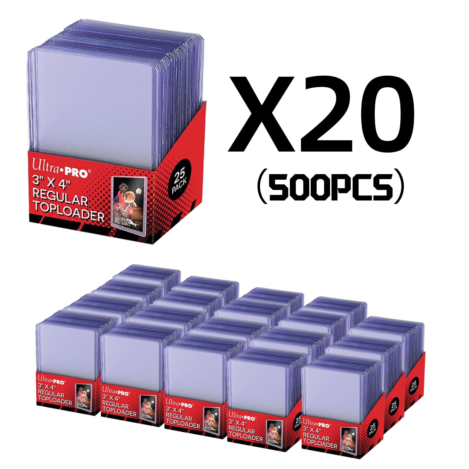 Ultra pro 500ct Top Loader 3 "X4", Baseball card protector Hard plastic ...