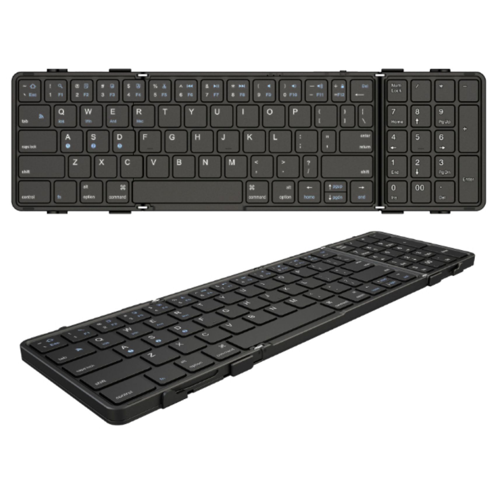 Ultra-thin Bluetooth Folding Keyboard Seamlessly Folds Three Bluetooth ...