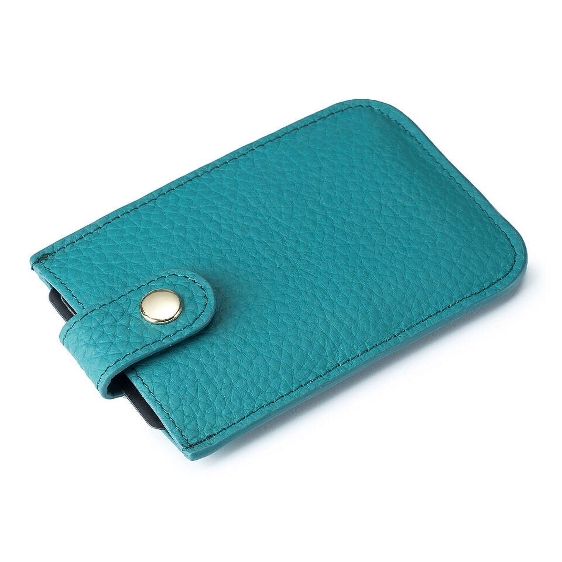 Ultra-thin Women Pull-out Credit Card Case RFID Genuine Leather Small ...