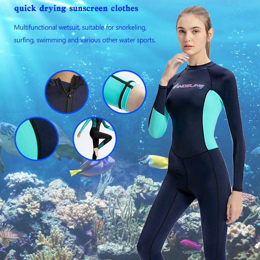 Ultra-thin Women's Ice Silk Sunscreen Wetsuit Full Body stretch Diving ...