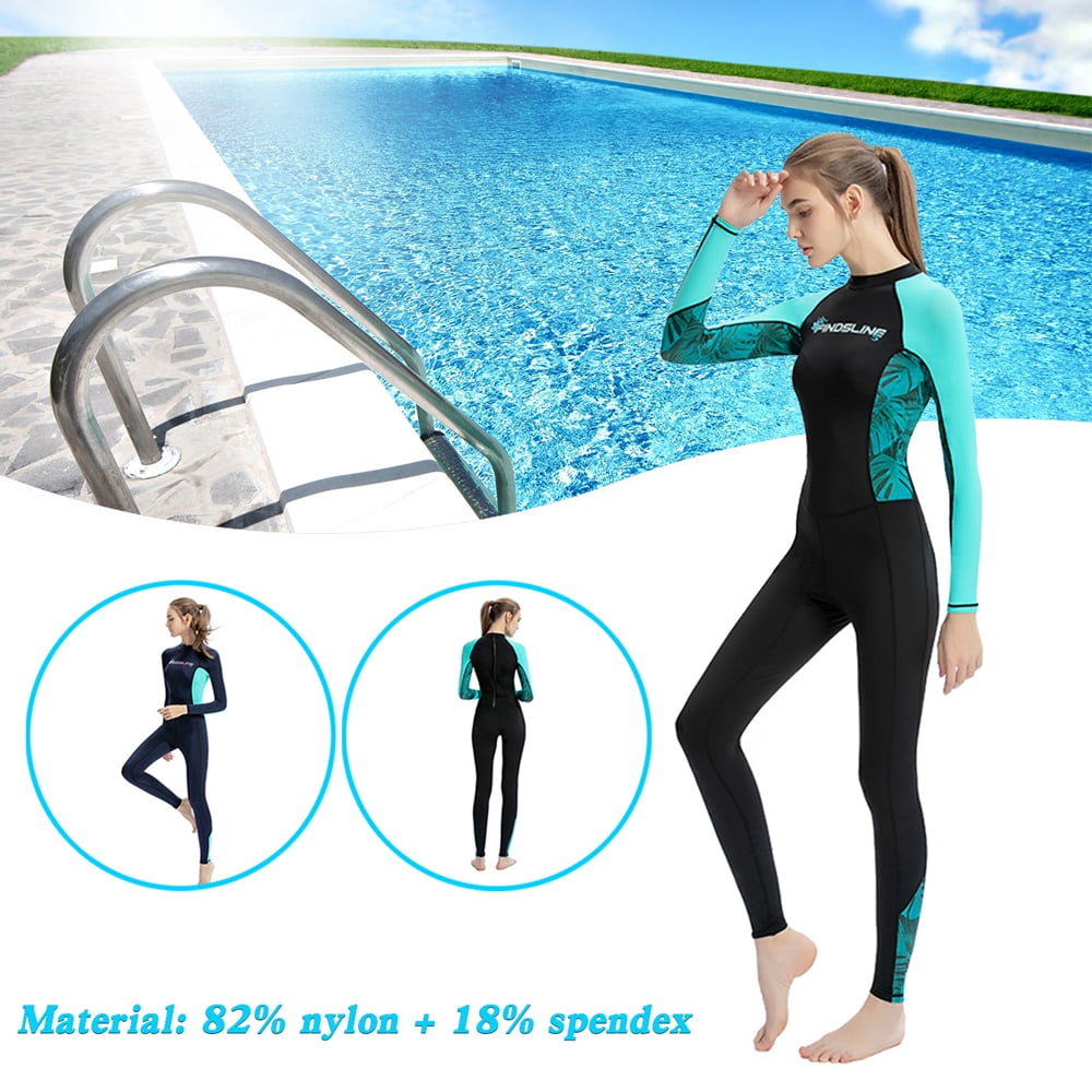 Ultra-thin Women's Ice Silk Sunscreen Wetsuit Full Body stretch Diving ...