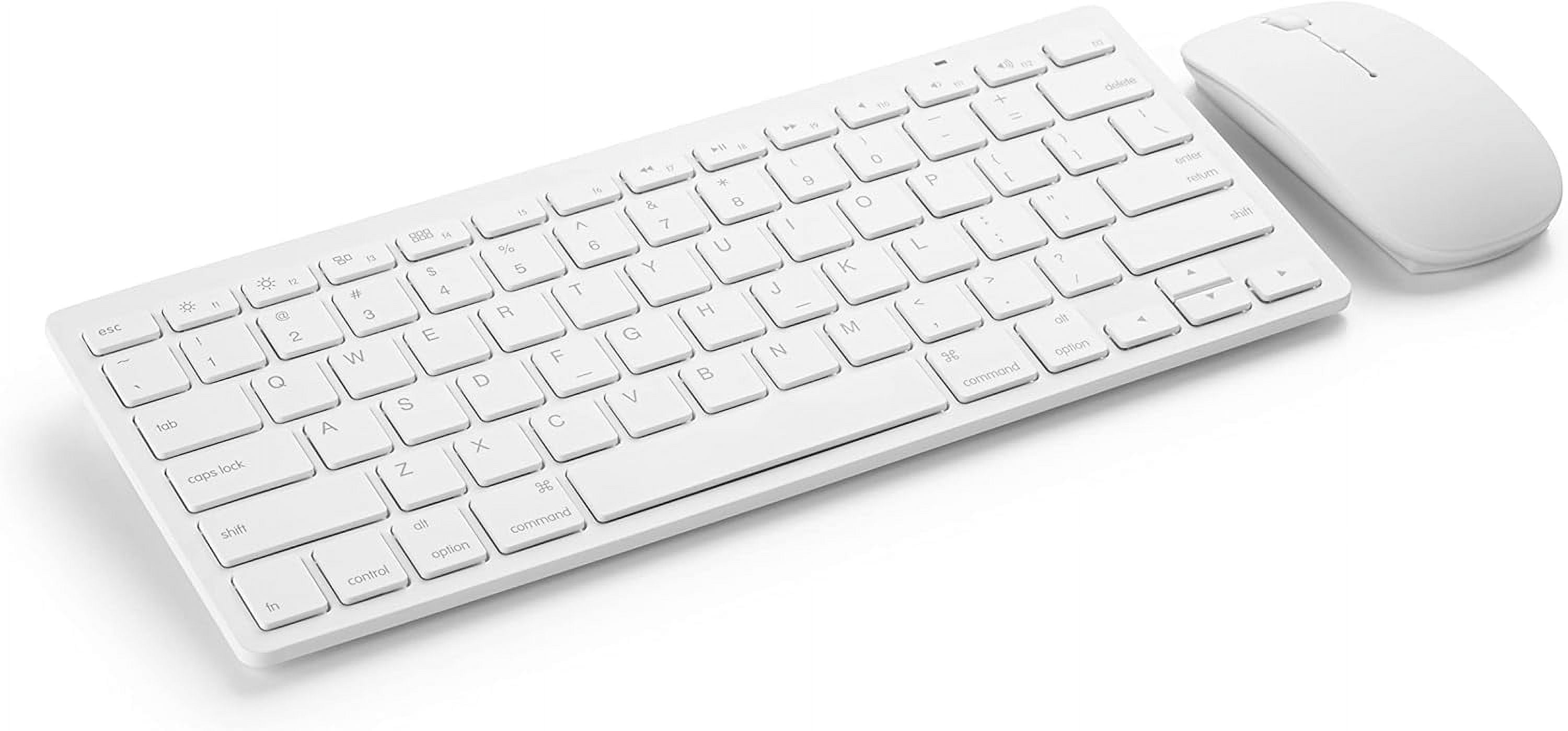 Ultra-thin wireless keyboard and mouse combo -White -For desktop/laptop ...