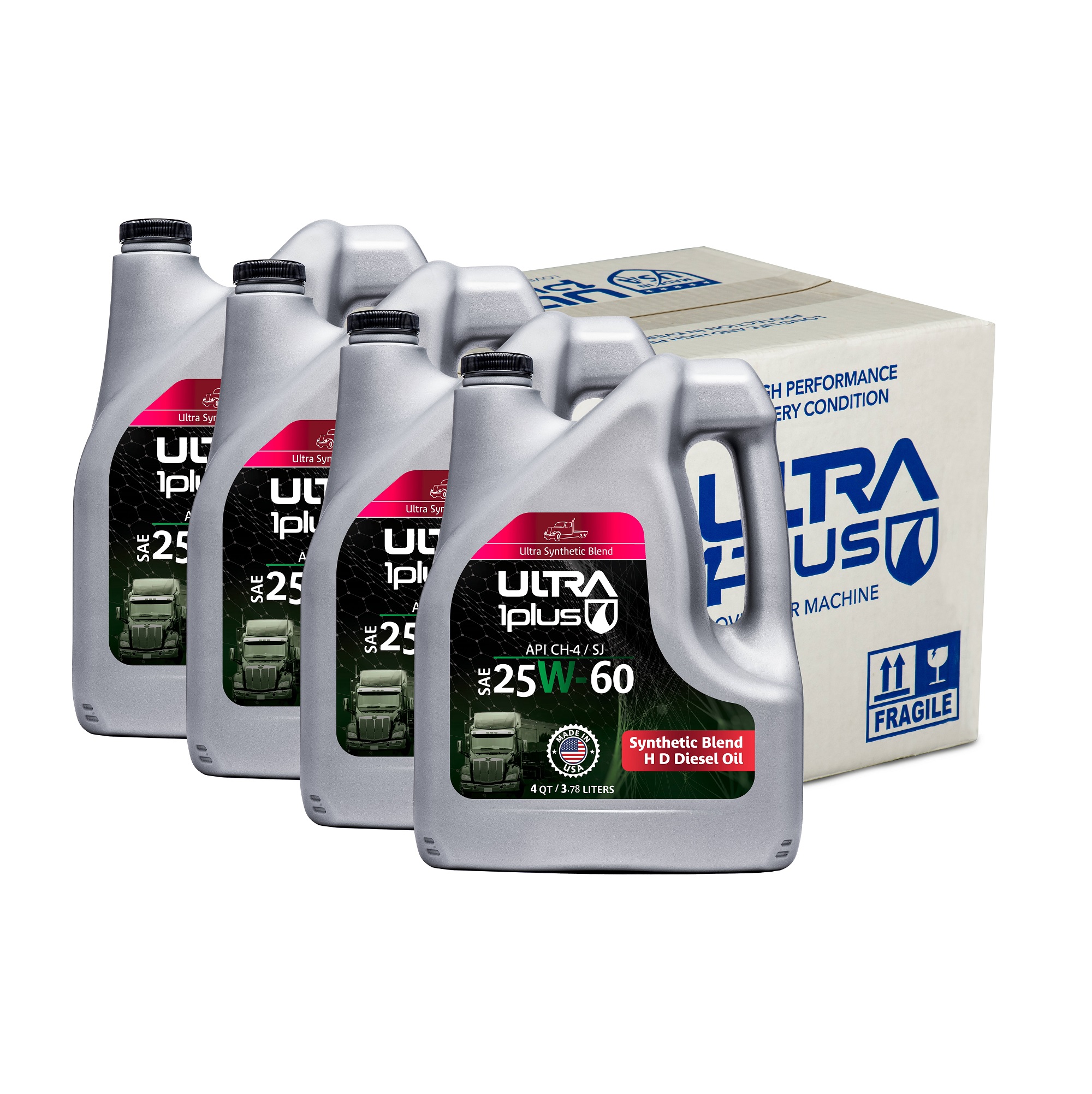 Ultra1Plus™ 25W-60 Blend HD Motor Oil, API CH-4/SJ (Green) | 4 Gal (16 ...