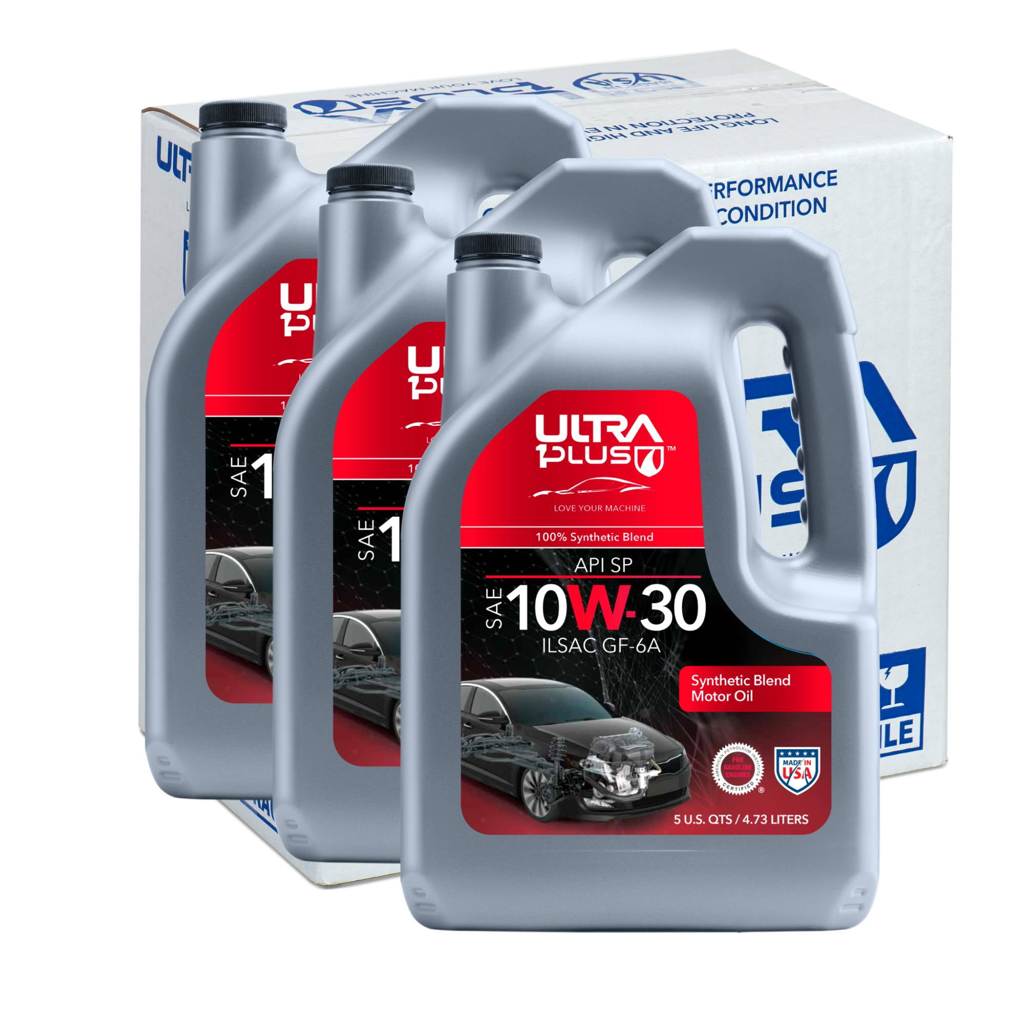 Ultra1Plus™ SAE 10W-30 Synthetic Blend Motor Oil, API SP ILSAC GF-6A - JUG (5 QTS) - Walmart.com