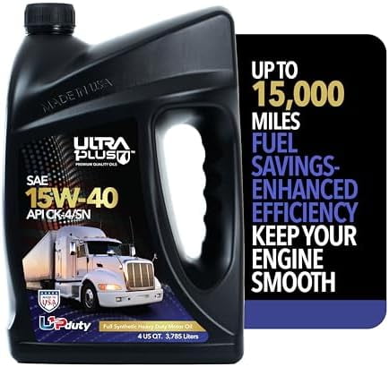 Ultra1Plus SAE 15W-40 Full Synthetic Heavy-Duty Diesel Engine Oil - 15W 40 Motor Oil API CK-4/SN ...