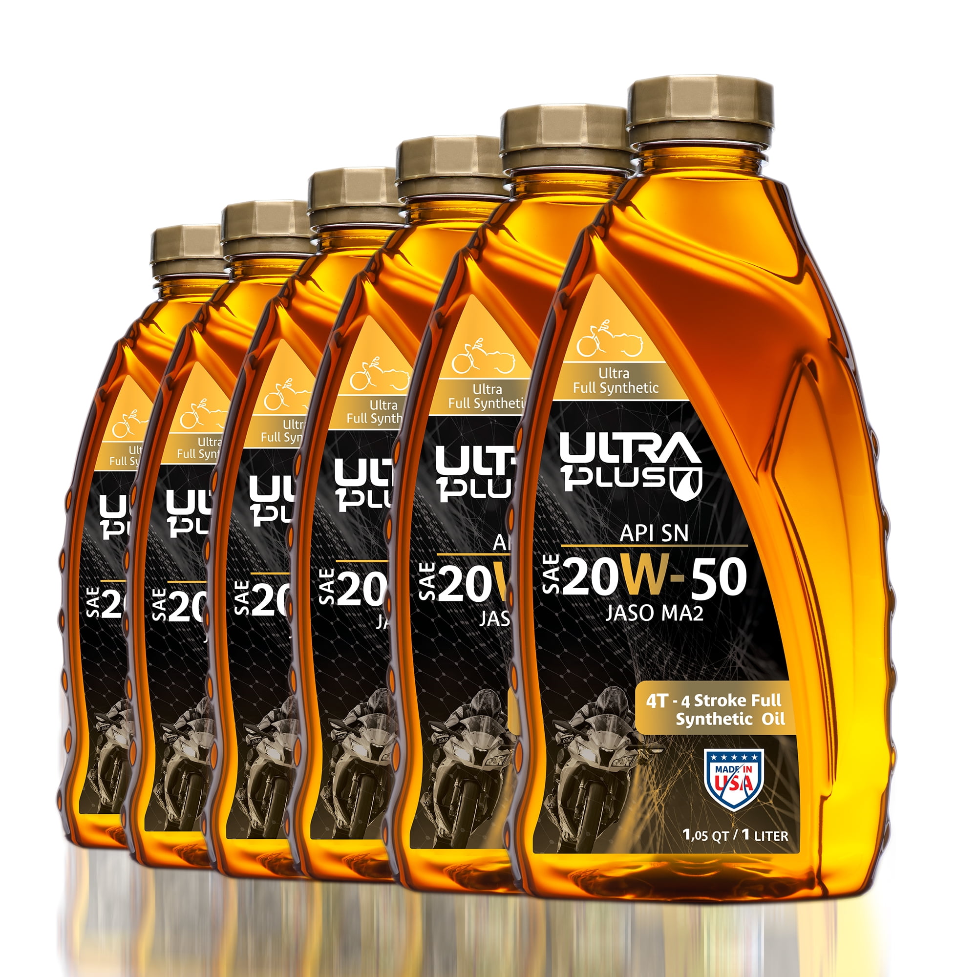 Ultra1Plus SAE 20W-50 Full Synthetic 4T Engine Oil, API SN, JASO MA2 ...